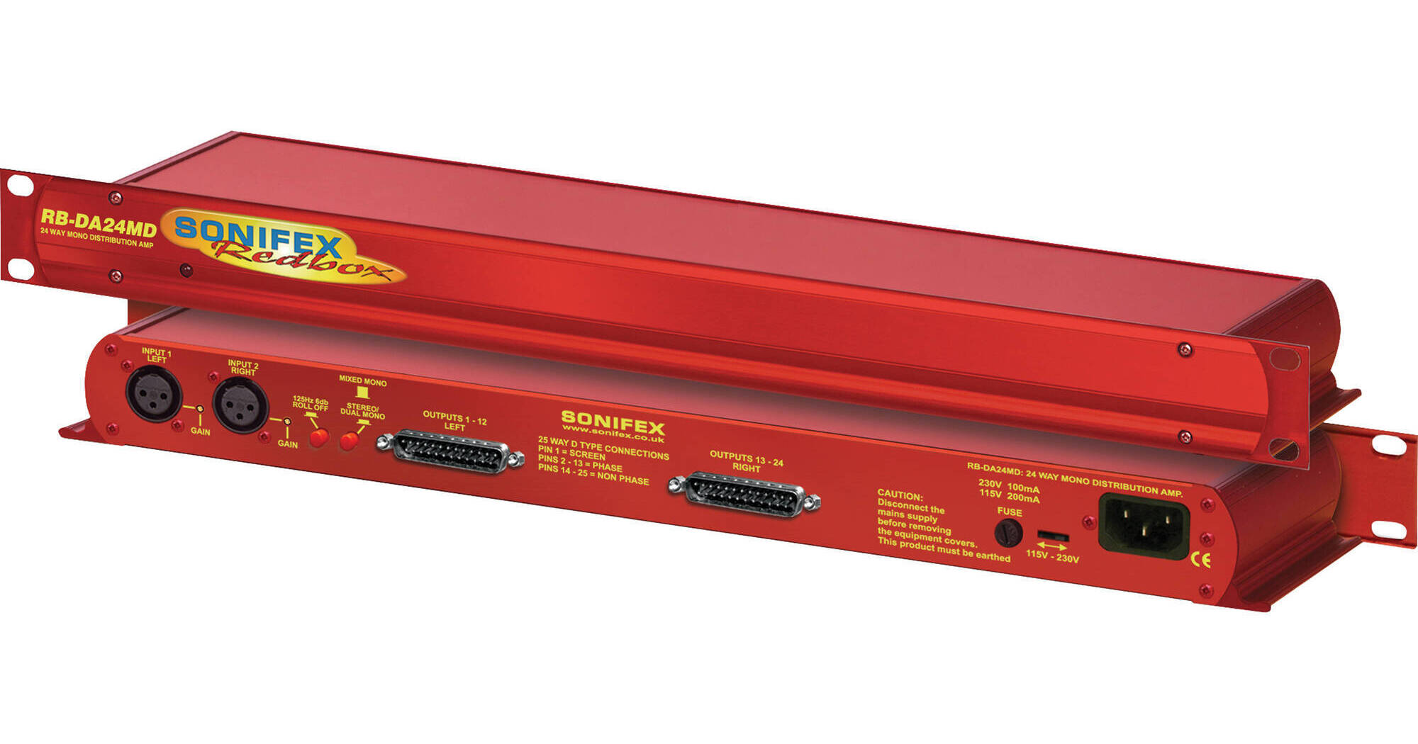 Sonifex 24-Way Mono Distribution Amp with Input Gain RB-DA24MD