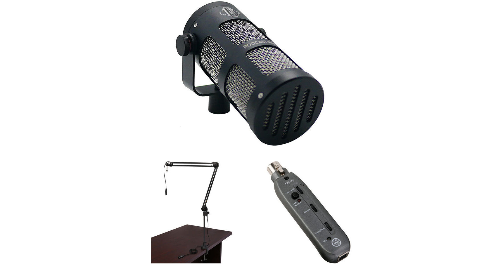 Sontronics PODCAST PRO Kit with Microphone, Boom-Arm & Audio