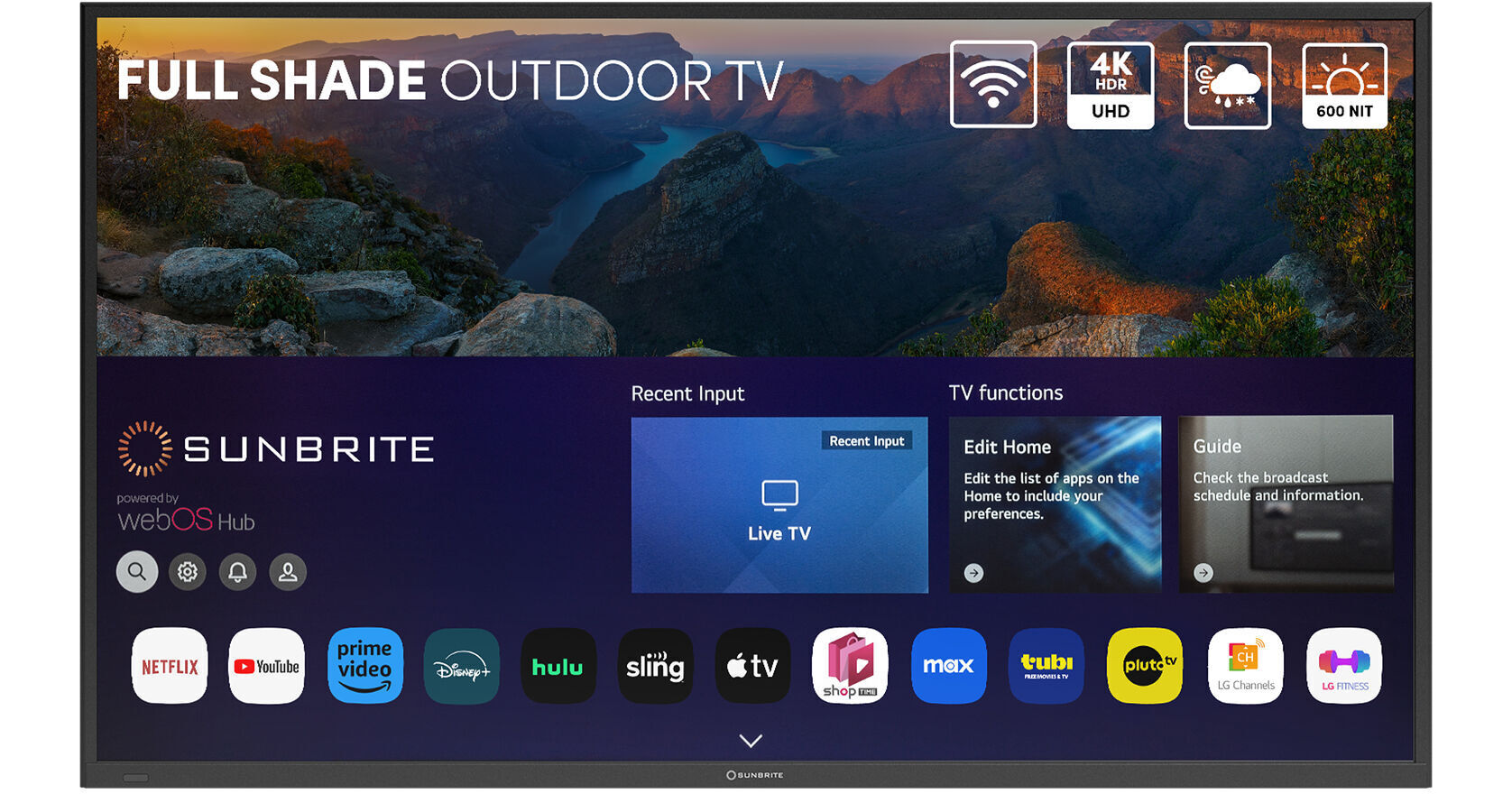 SunBriteTV Veranda 4 65" UHD 4K Smart LED Full-Shade SB-V4-65-BL
