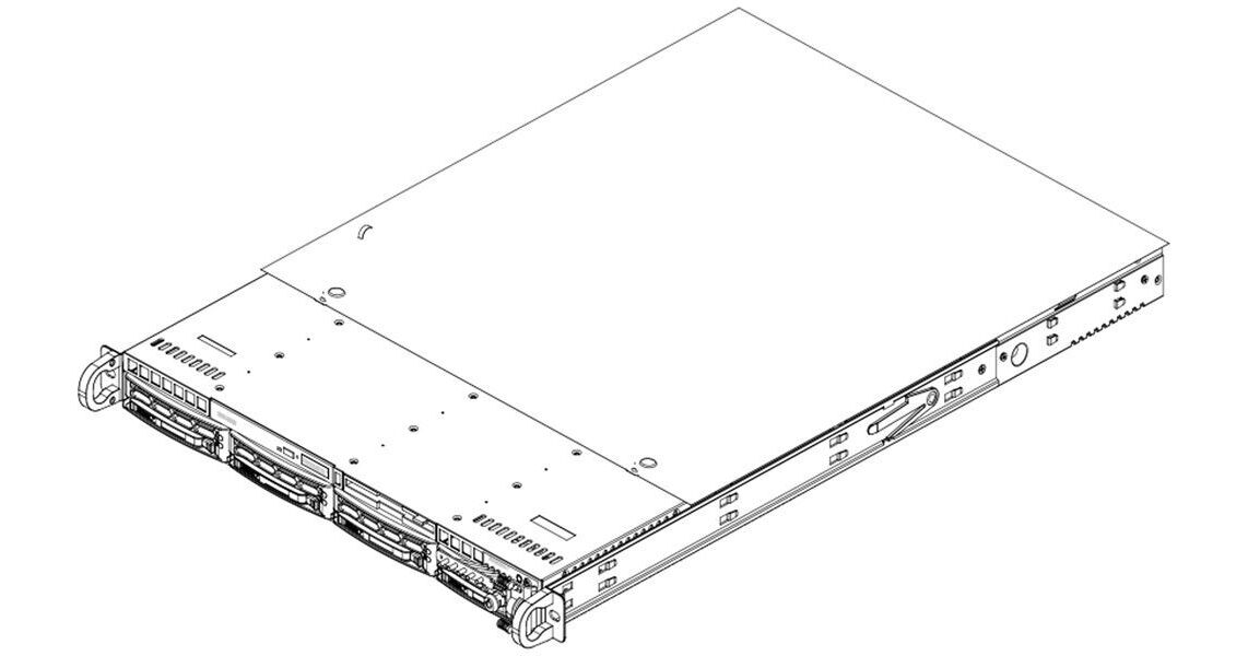 Supermicro 1RU SuperChassis (Black) CSE-813S-500B B&H Photo Video