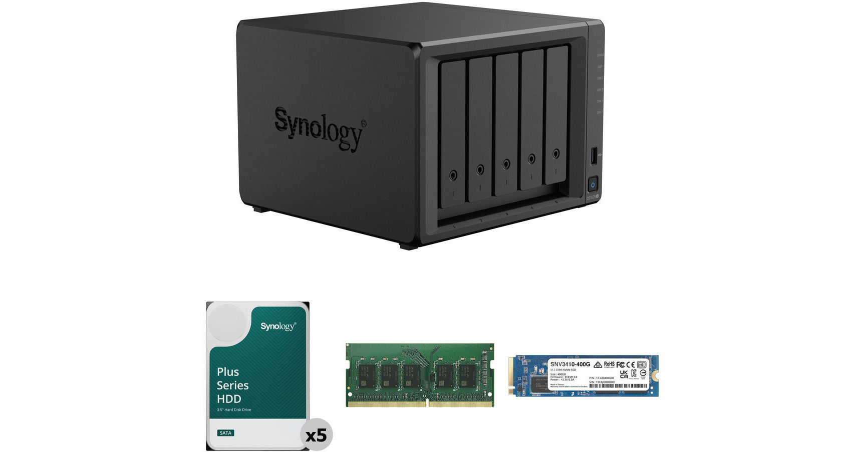 Synology 60TB DiskStation DS1525+ 5-Bay NAS Enclosure Kit with