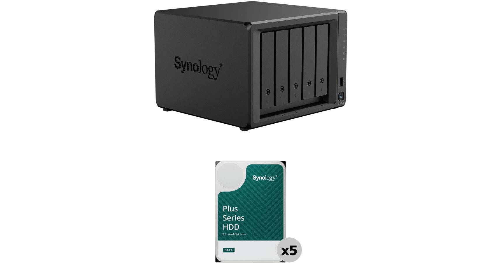 Synology 60TB DiskStation DS1525+ 5-Bay NAS Enclosure Kit (5 x