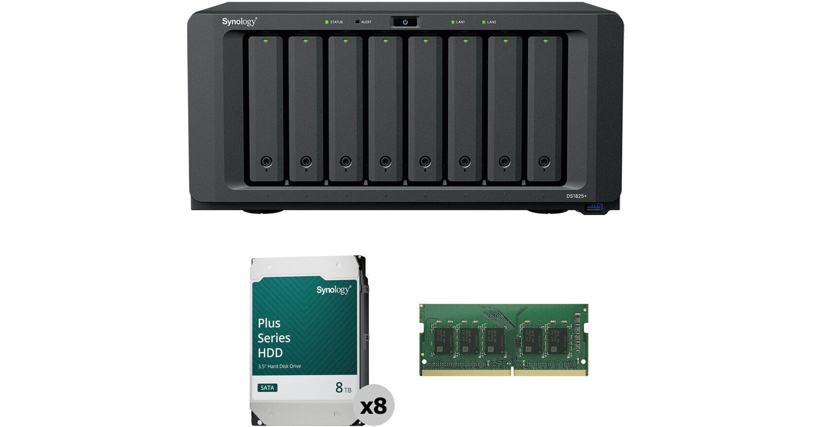 Synology 64TB DiskStation DS1825+ 8-Bay NAS Enclosure Kit with