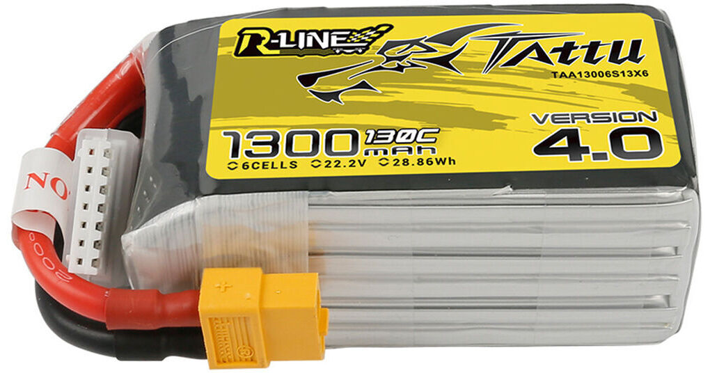 Tattu 1300mAh 6S 130C 22.2V R-Line Version 4.0 LiPo