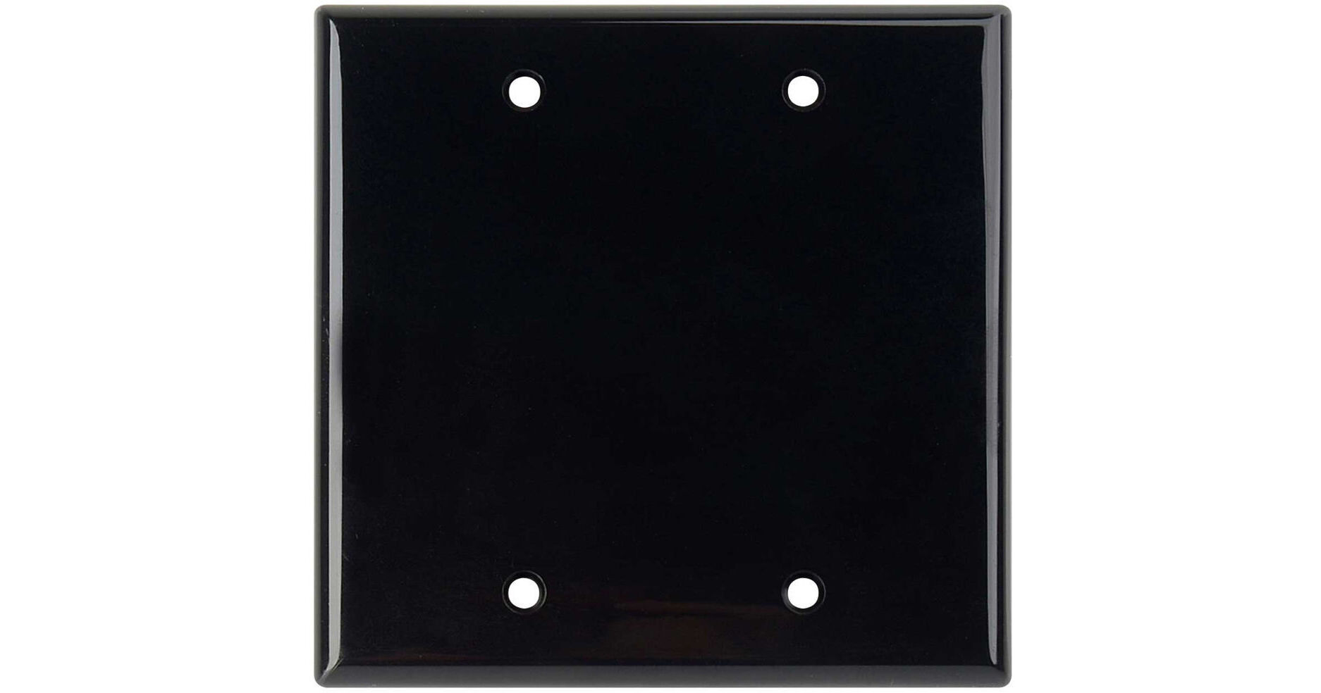TecNec 2-Gang Blank Wall Plate (Black Lexan) WP2-PLAS/BLACK B&H
