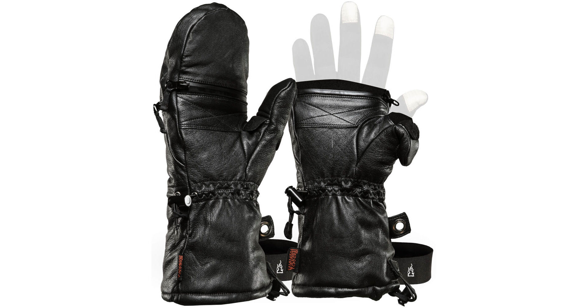 The Heat Company Shell Full-Leather Mittens (Size 12-13) 33197A