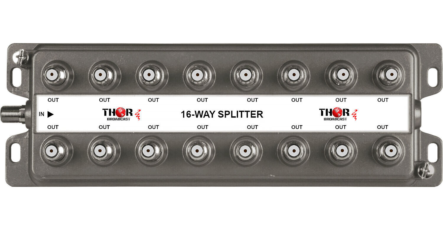 Thor 16-Way Coax CATV Distribution Splitter/Combiner H-SP-1X16