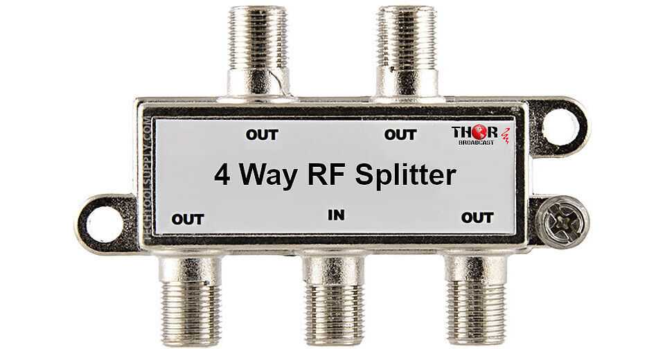 Thor 4-Way Coax CATV Distribution Splitter/Combiner H-SP-1X4 B&H