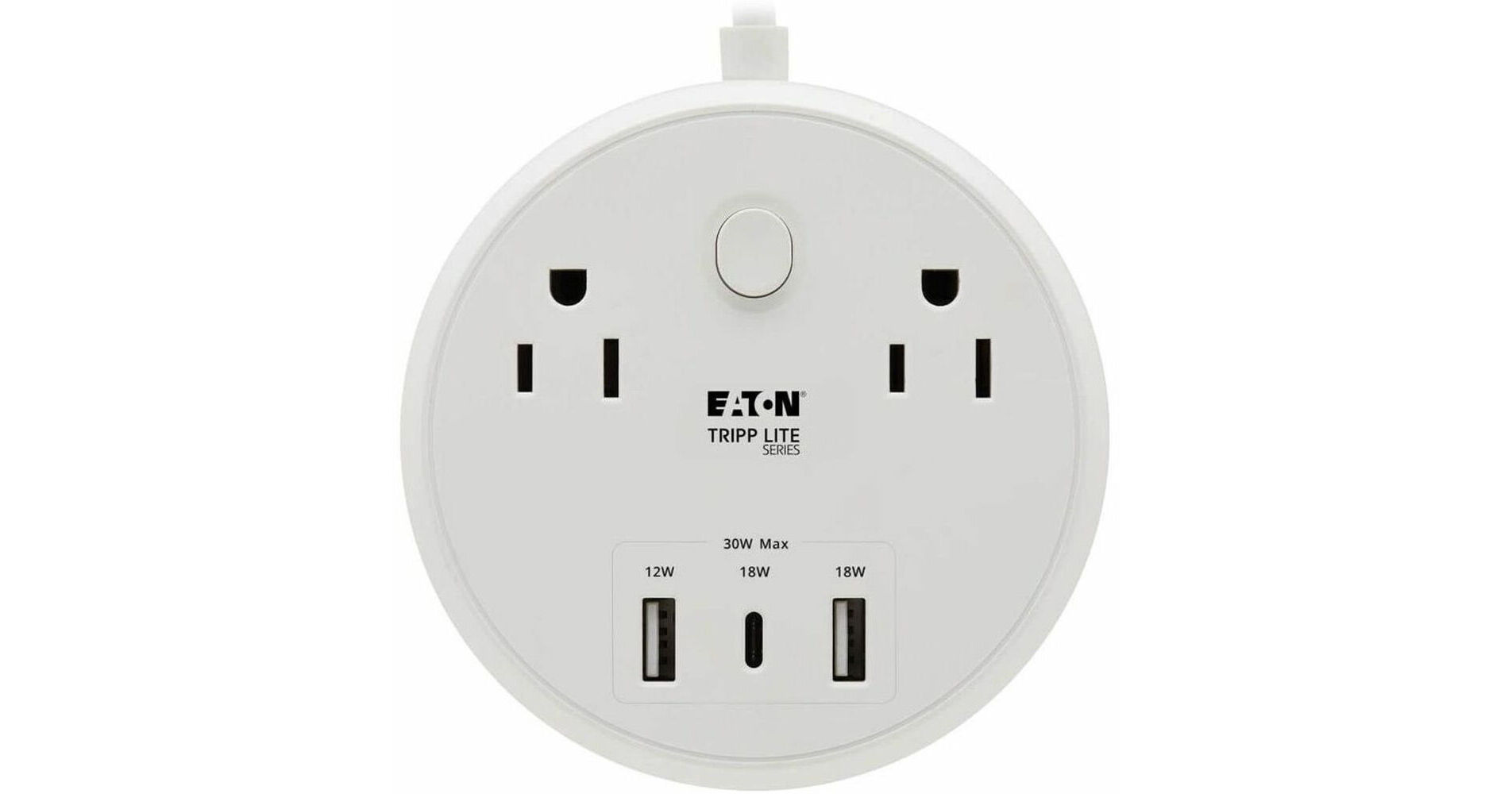 Tripp Lite Safe-IT 30W 2-Outlet Surge Protector TLP26PD30WCAM