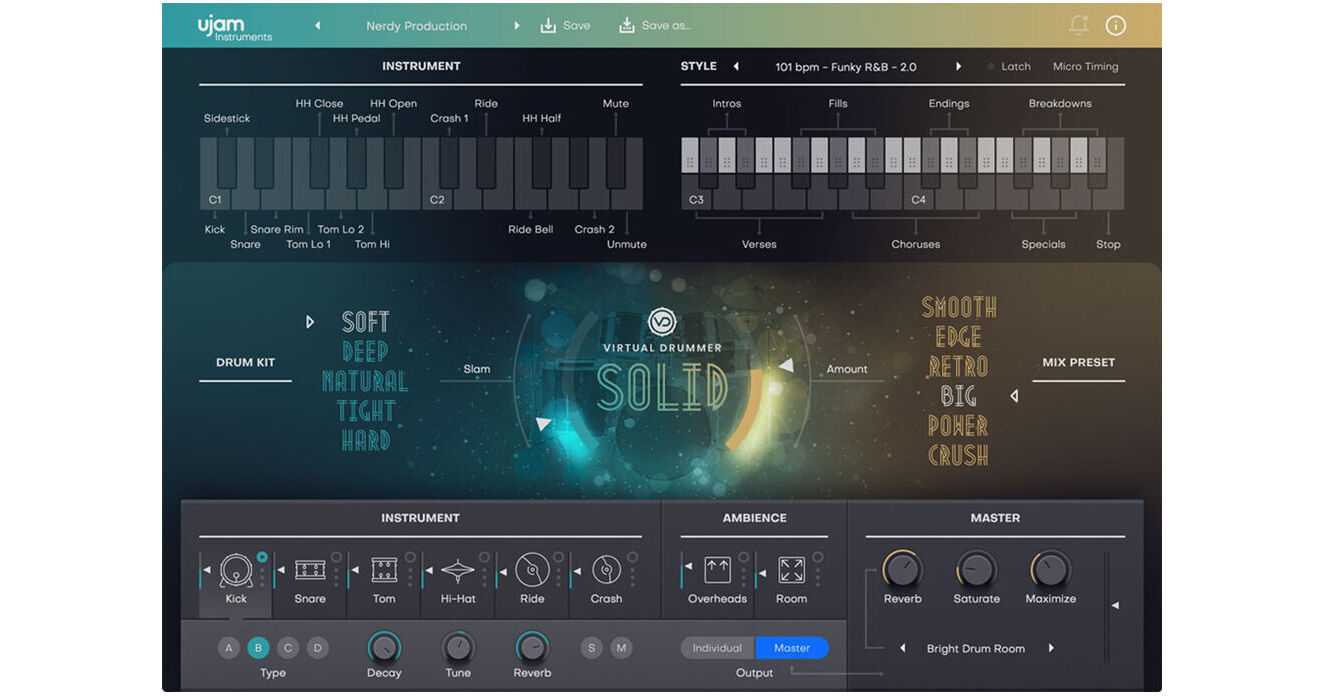 Ujam Virtual Drummer SOLID 2 Virtual Instrument Plug-In 11-43658