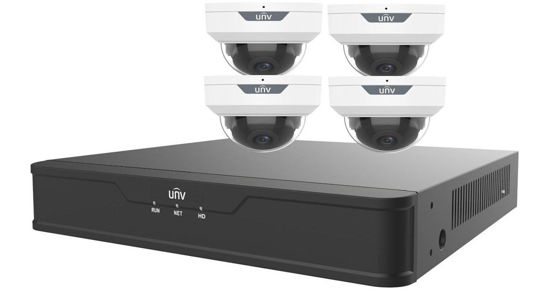 Uniview 4-Channel NVR with 4MP IR Dome Network EK-S31P4D44T1-V3