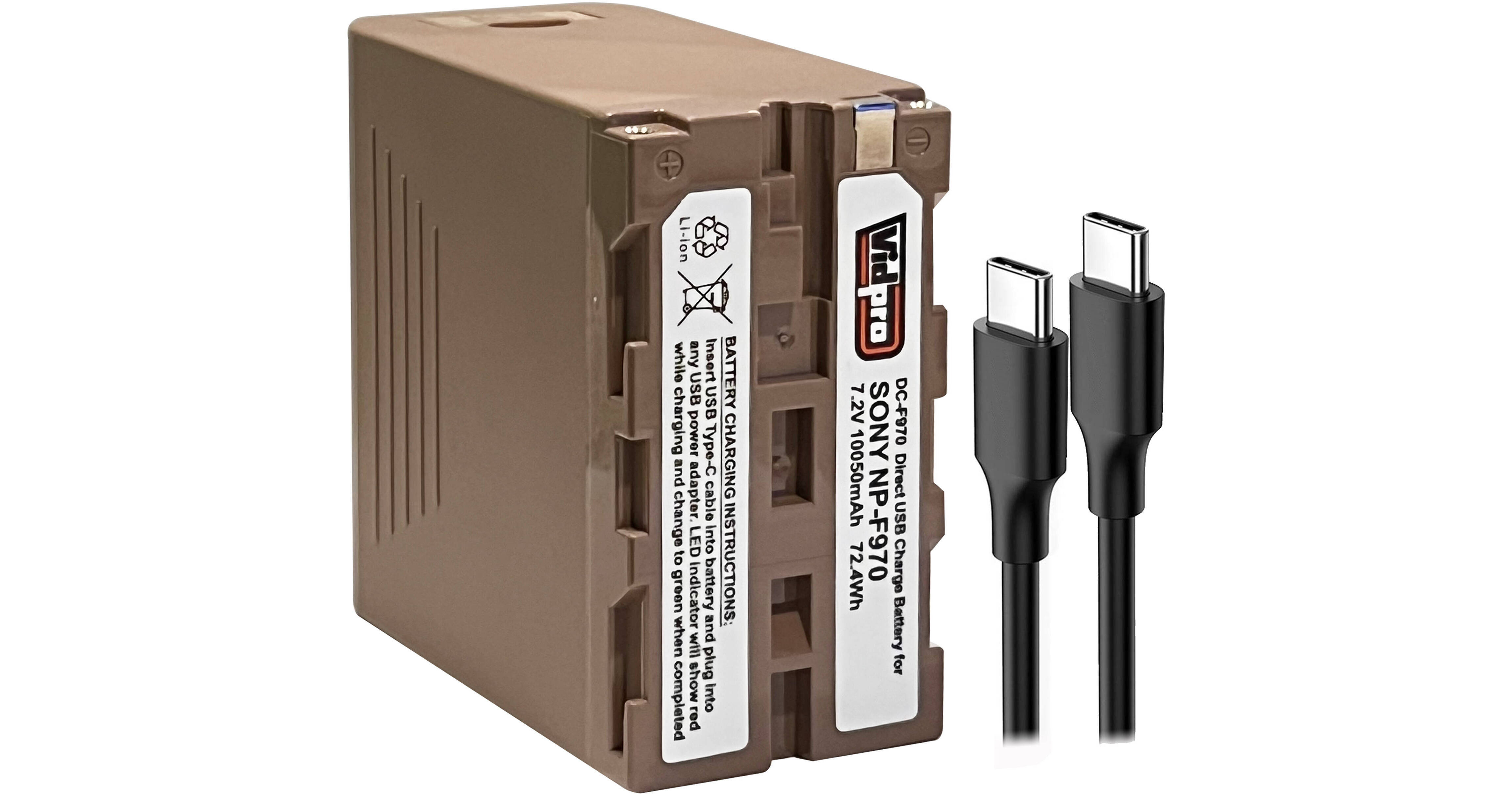 Vidpro DC-F970 Battery with USB-C Charging & Power Bank DC-F970