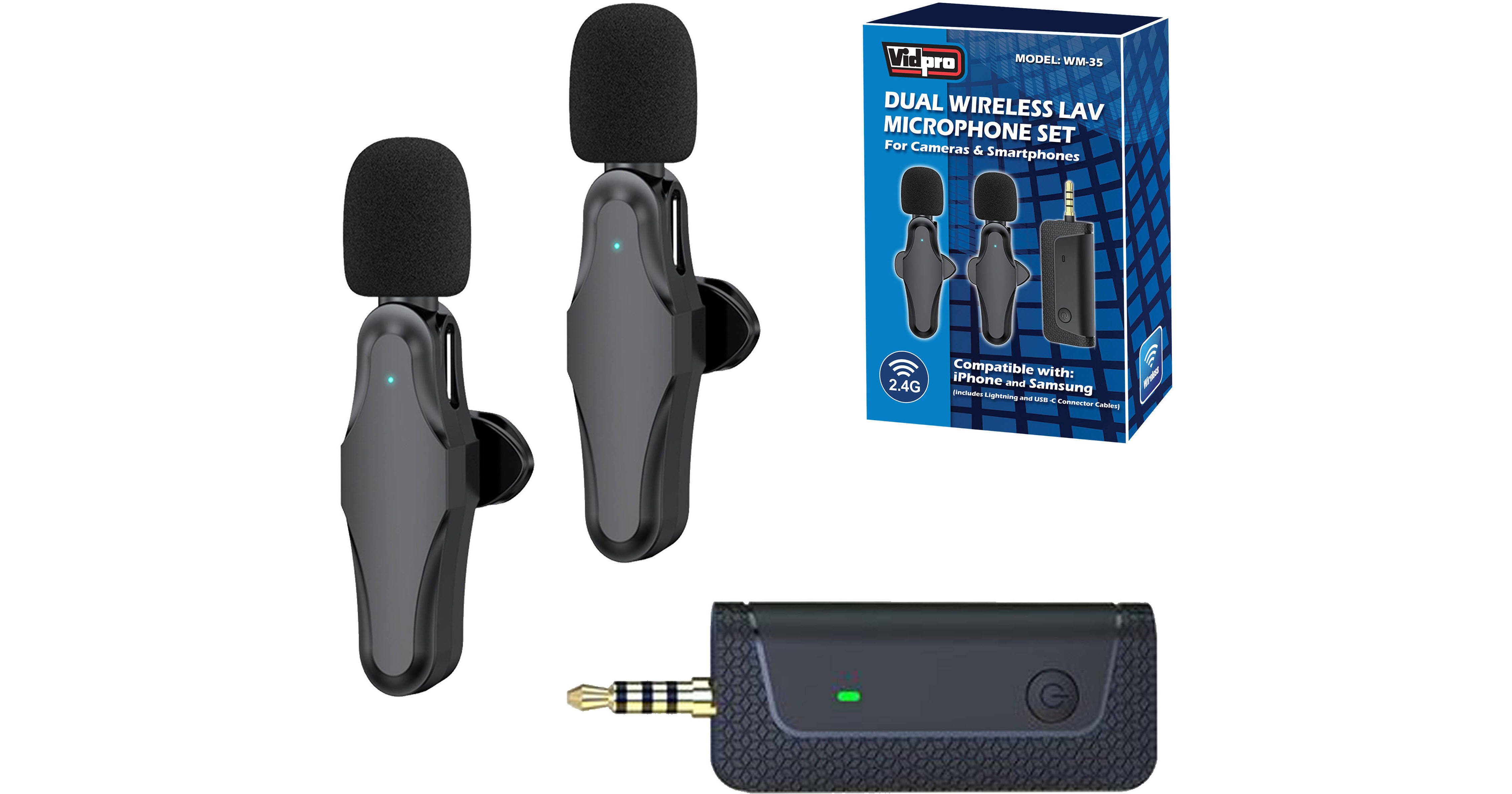 Vidpro WM-35 2-Person Wireless Microphone System WM-35 B&H Photo