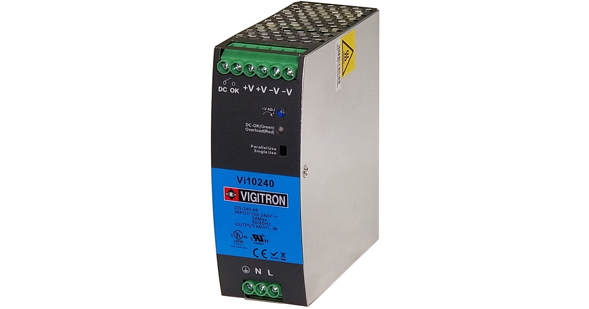 Vigitron MaxiiPower Vi10240 240W Hardened Din Rail Power VI10240