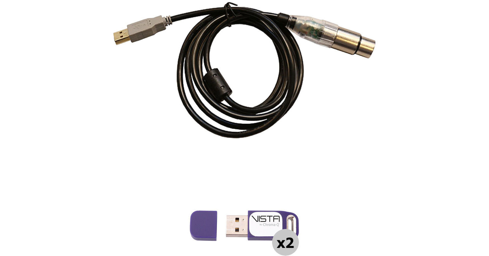 Vista 512-Channel Dongles with USB to DMX Adapter Cable Kit B&H