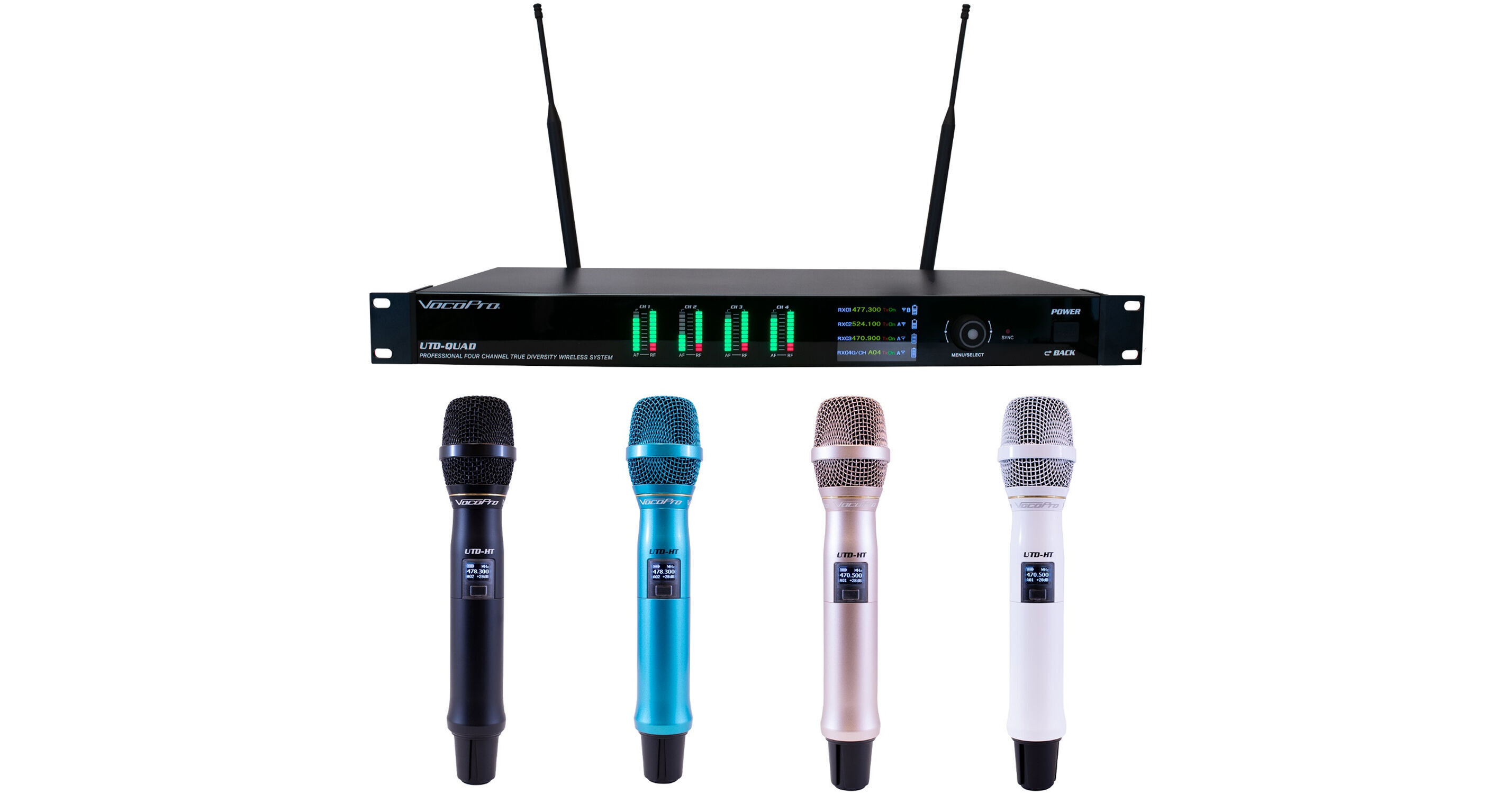 VocoPro UTD-QUAD-VIVID 4-Channel Wireless System UTD-QUAD-VIVID
