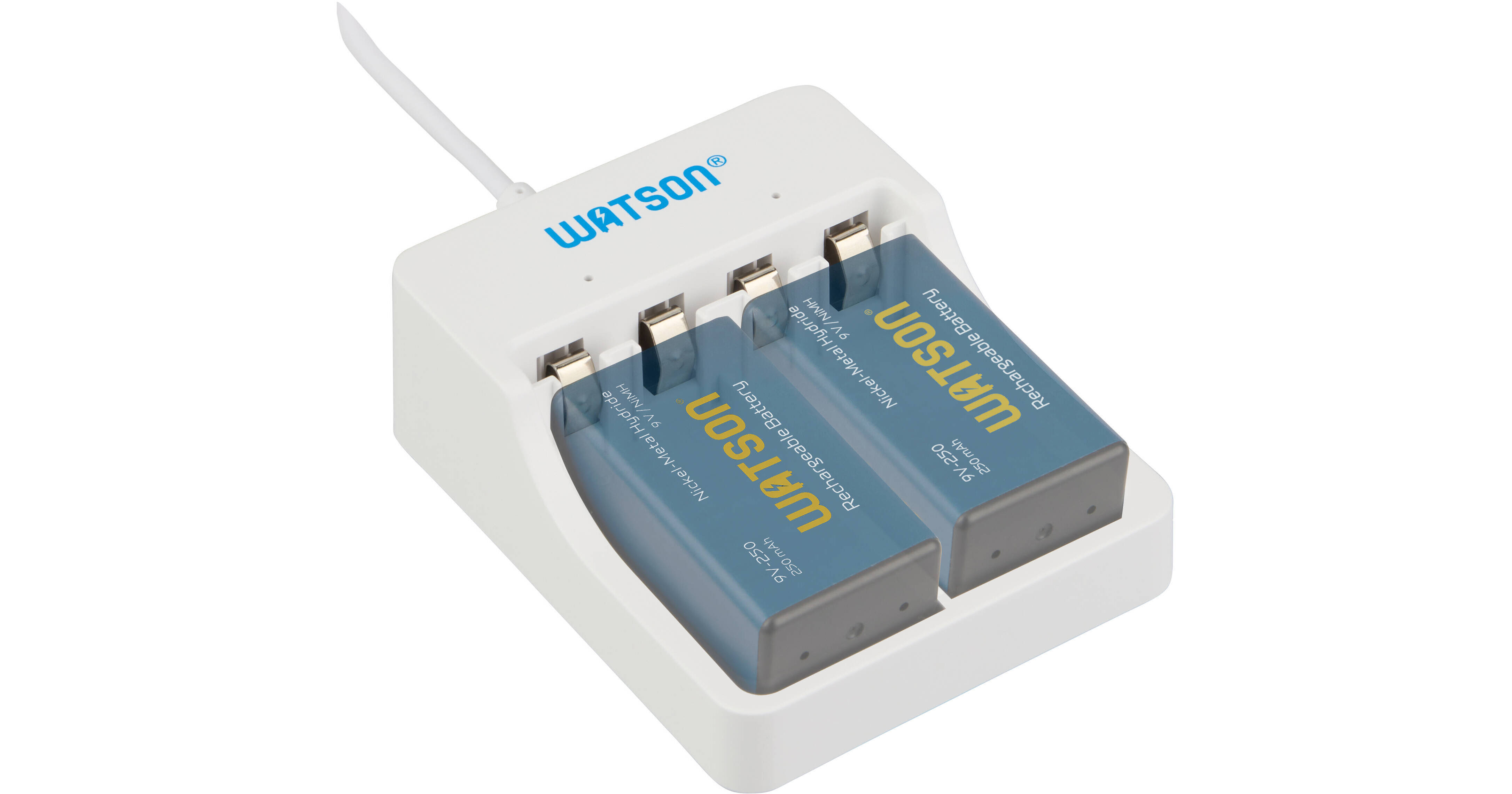 Watson 2-Bay USB-C Charger for 9V Rechargeable Batteries