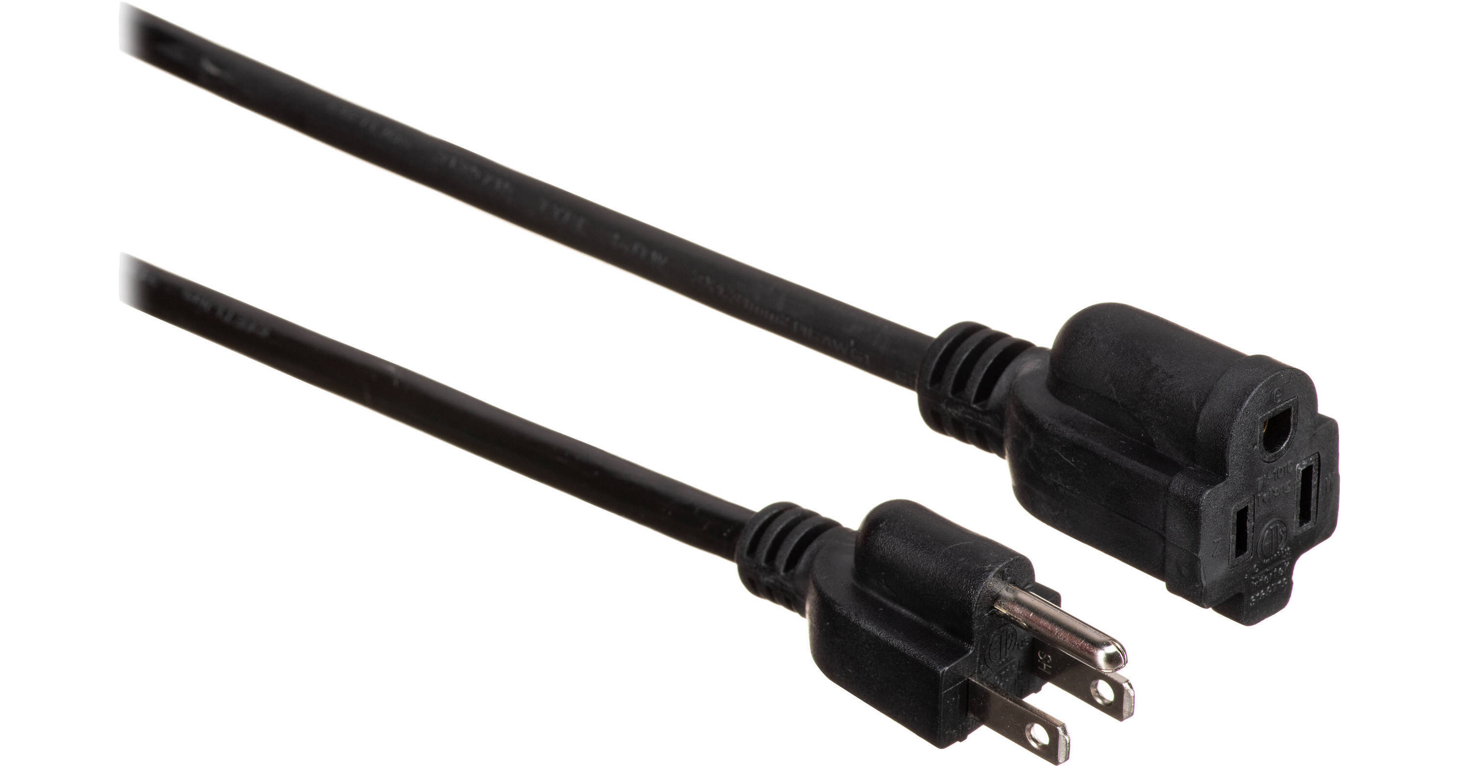 Watson AC Power Extension Cord (16 AWG, Black, 1') ACE16-01BU