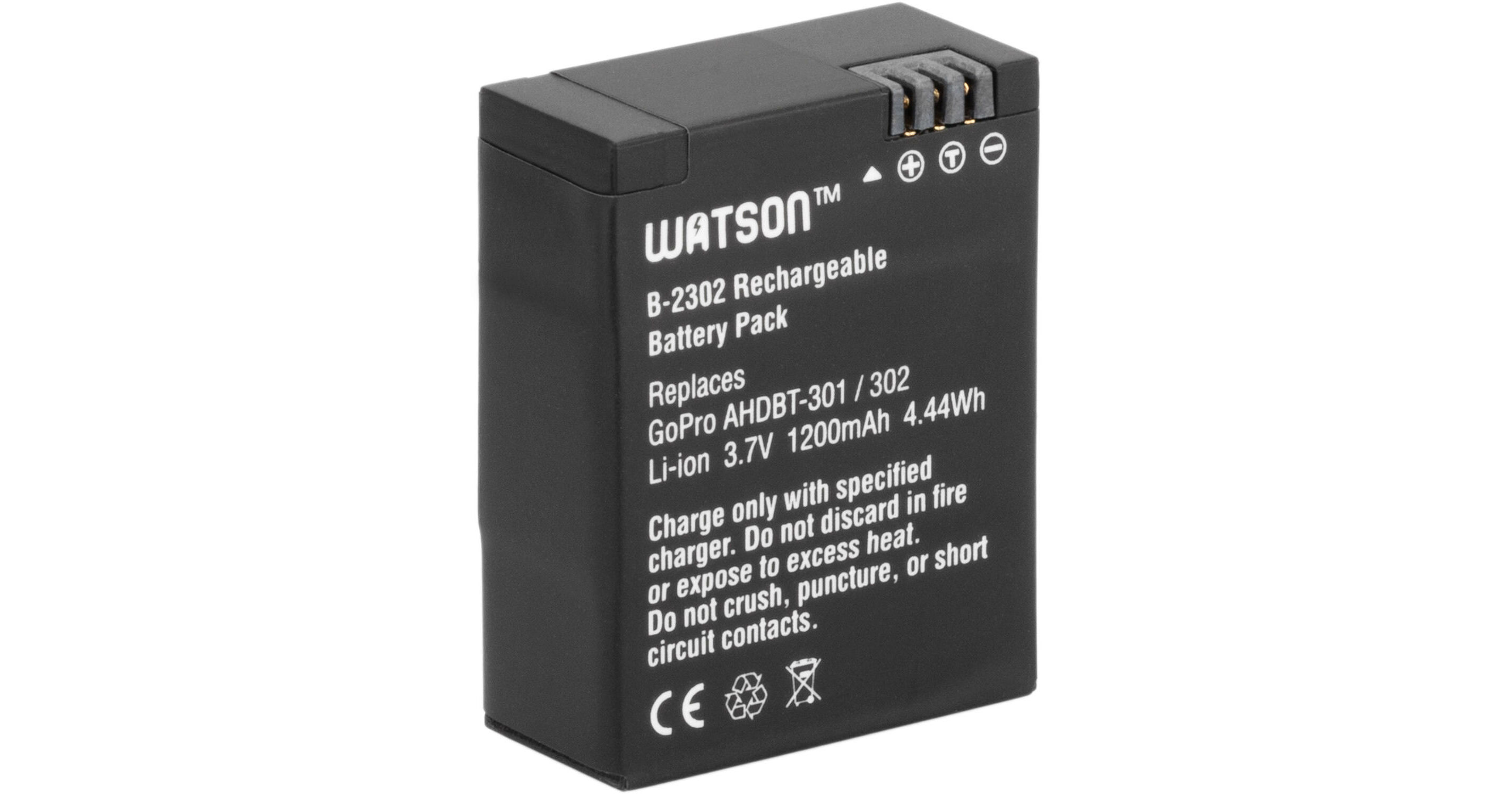 Watson Lithium-Ion Battery Pack for HERO3 & HERO3+ B-2302 B&H