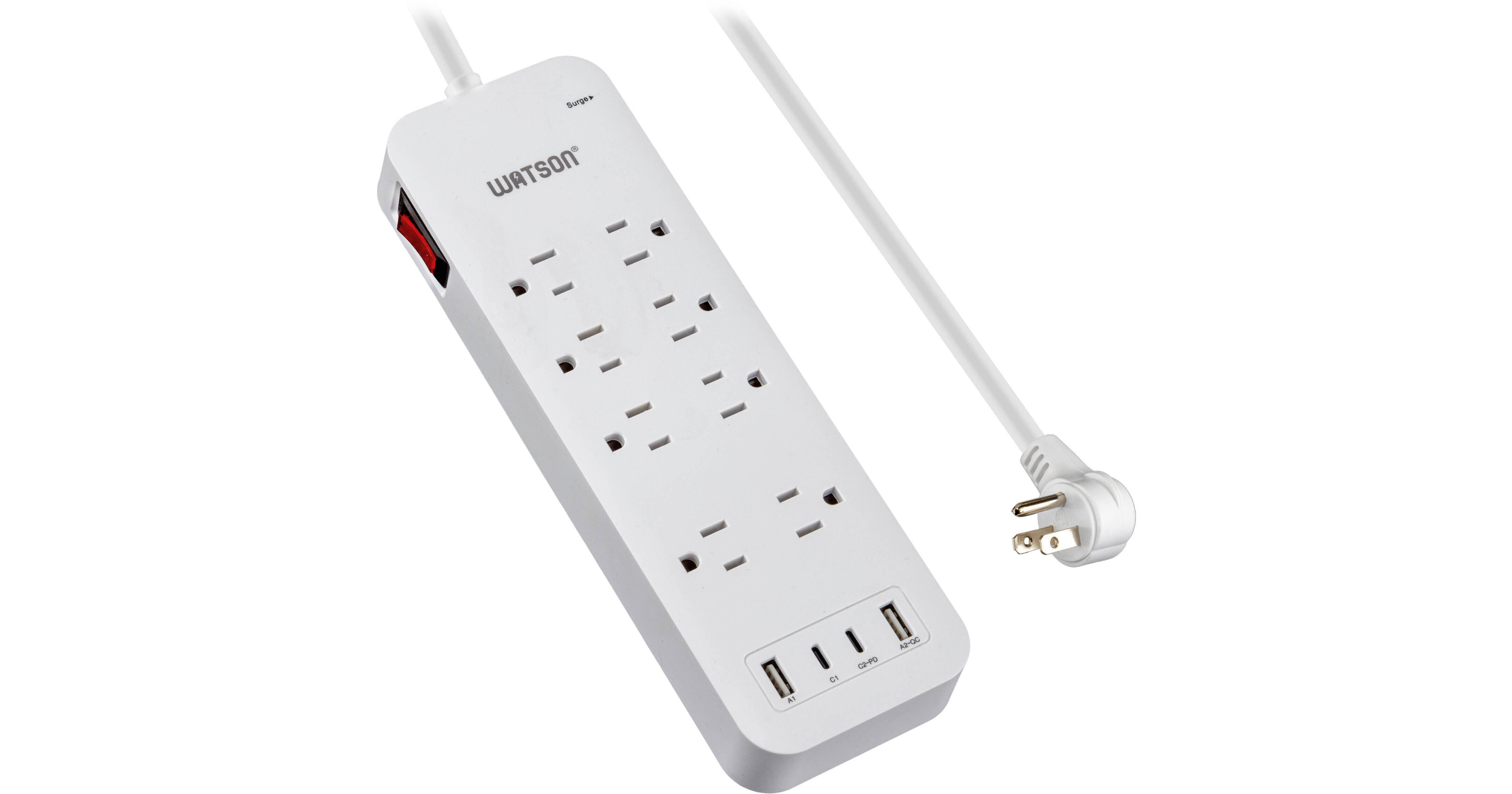 Watson 8-Outlet Surge Protector with USB SP8U-6W B&H Photo Video