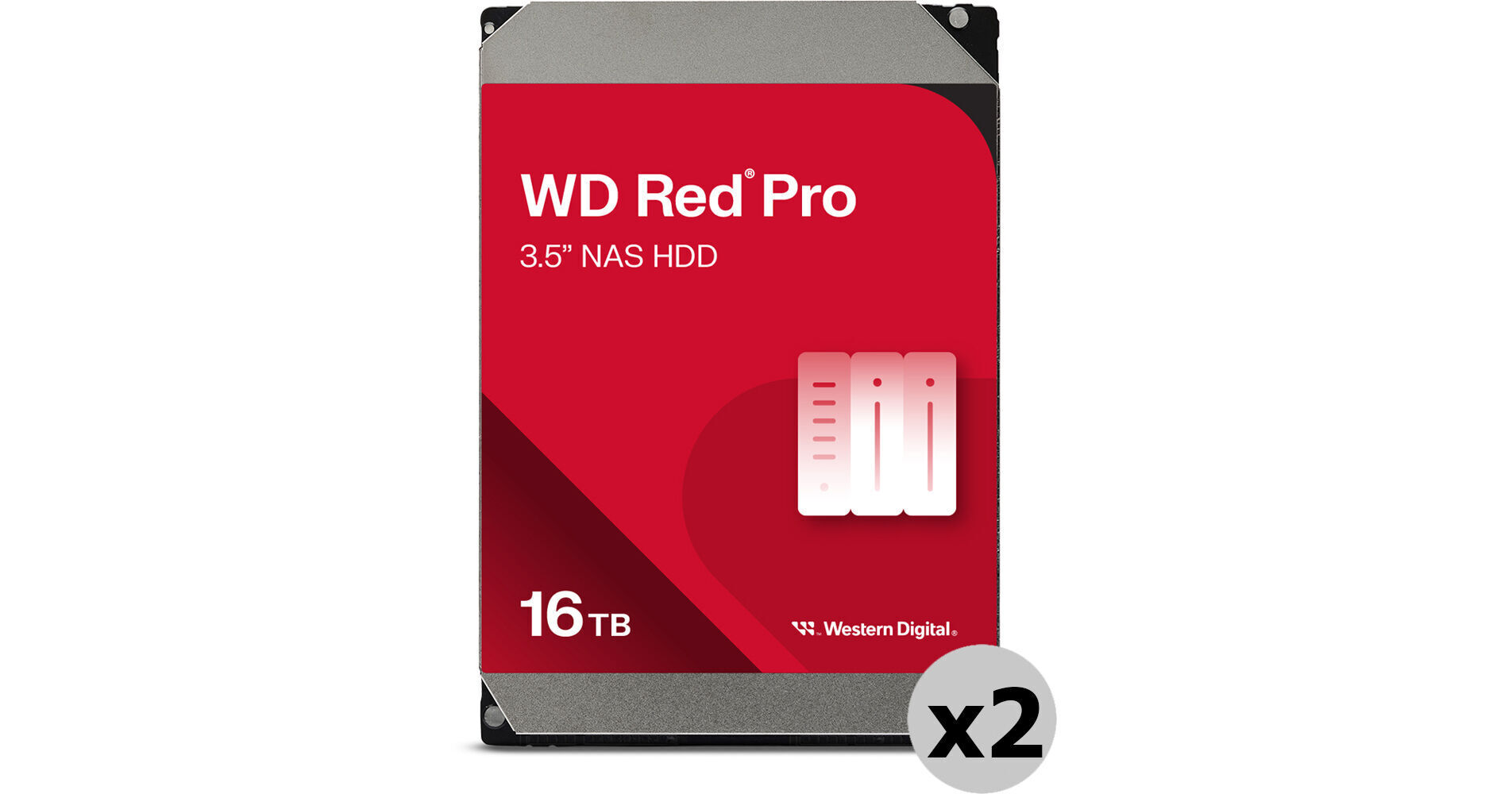 WD 16TB Red Pro 7200 rpm SATA III 3.5" Internal NAS HDD (2-Pack)