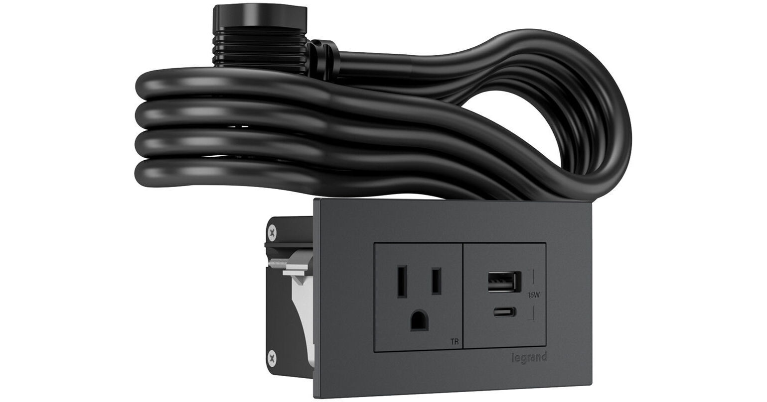 Wiremold Products Dash FPC 1OL/1 USB A/C (Graphite) F2RU6PRGC