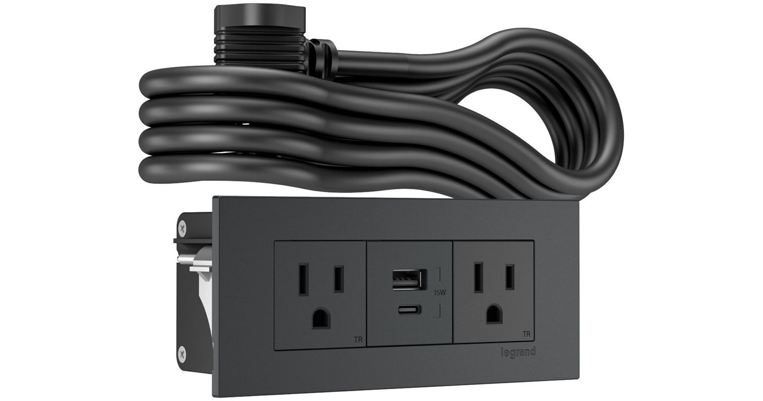 Wiremold Products Dash FPC 2OL /1 USB A/C (Graphite) F3RUR6PRGC