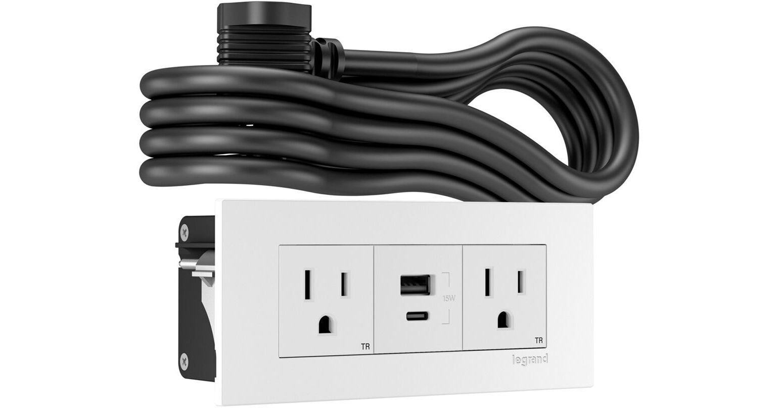 Wiremold Products Dash FPC 2OL/1 USB A/C (White) F3RUR6PRWC B&H