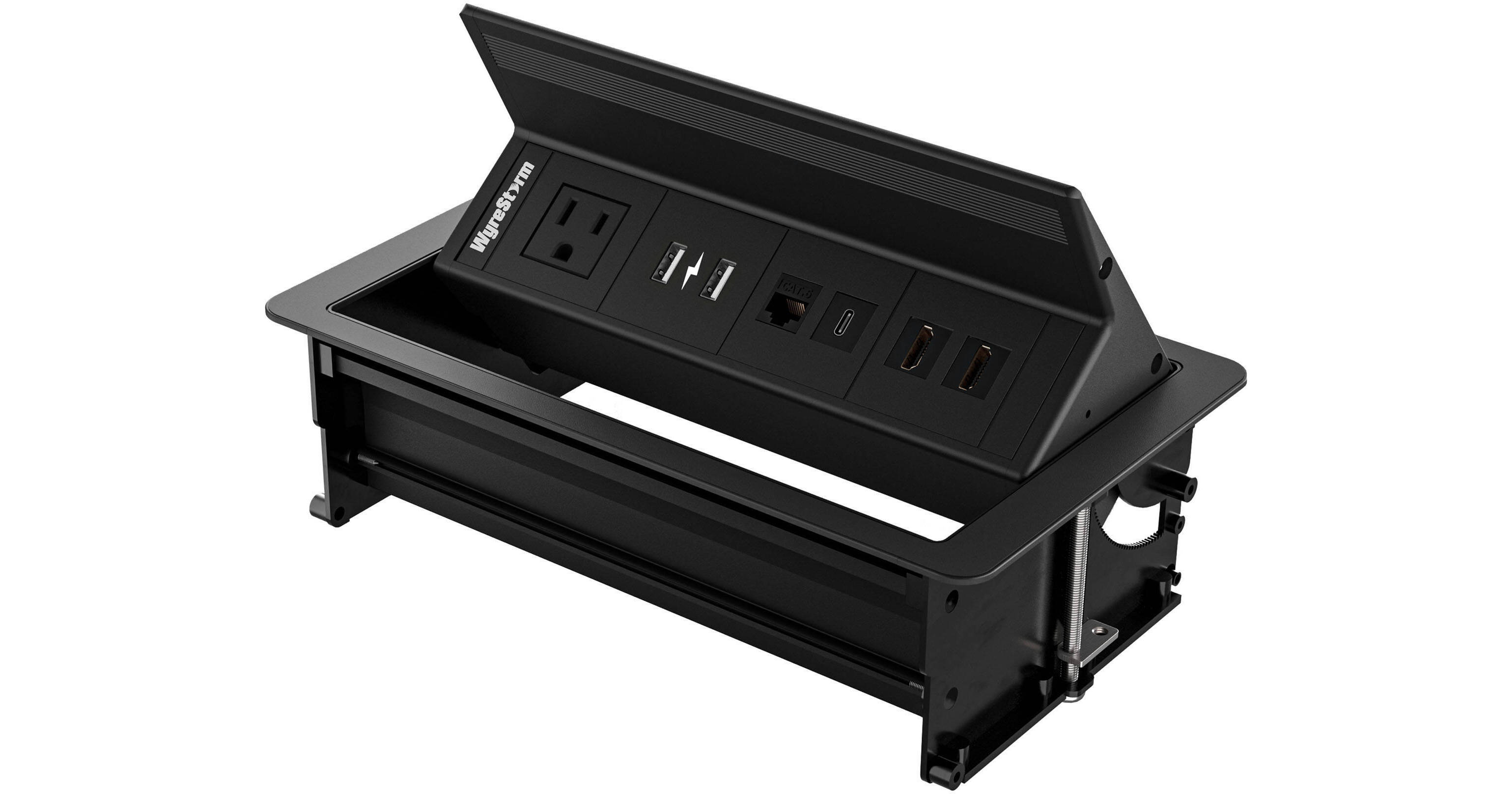 WyreStorm Flip Up In-Desk Connectivity with Power IDB-400-NA B&H