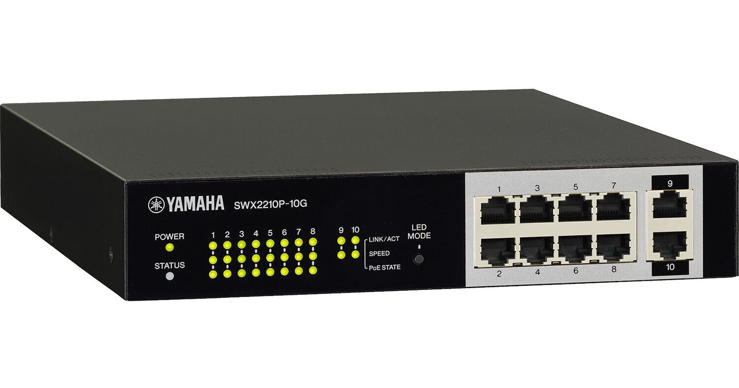 Yamaha SWX2210P-10G Smart L2 Switch for Dante and SWX2210P-10G