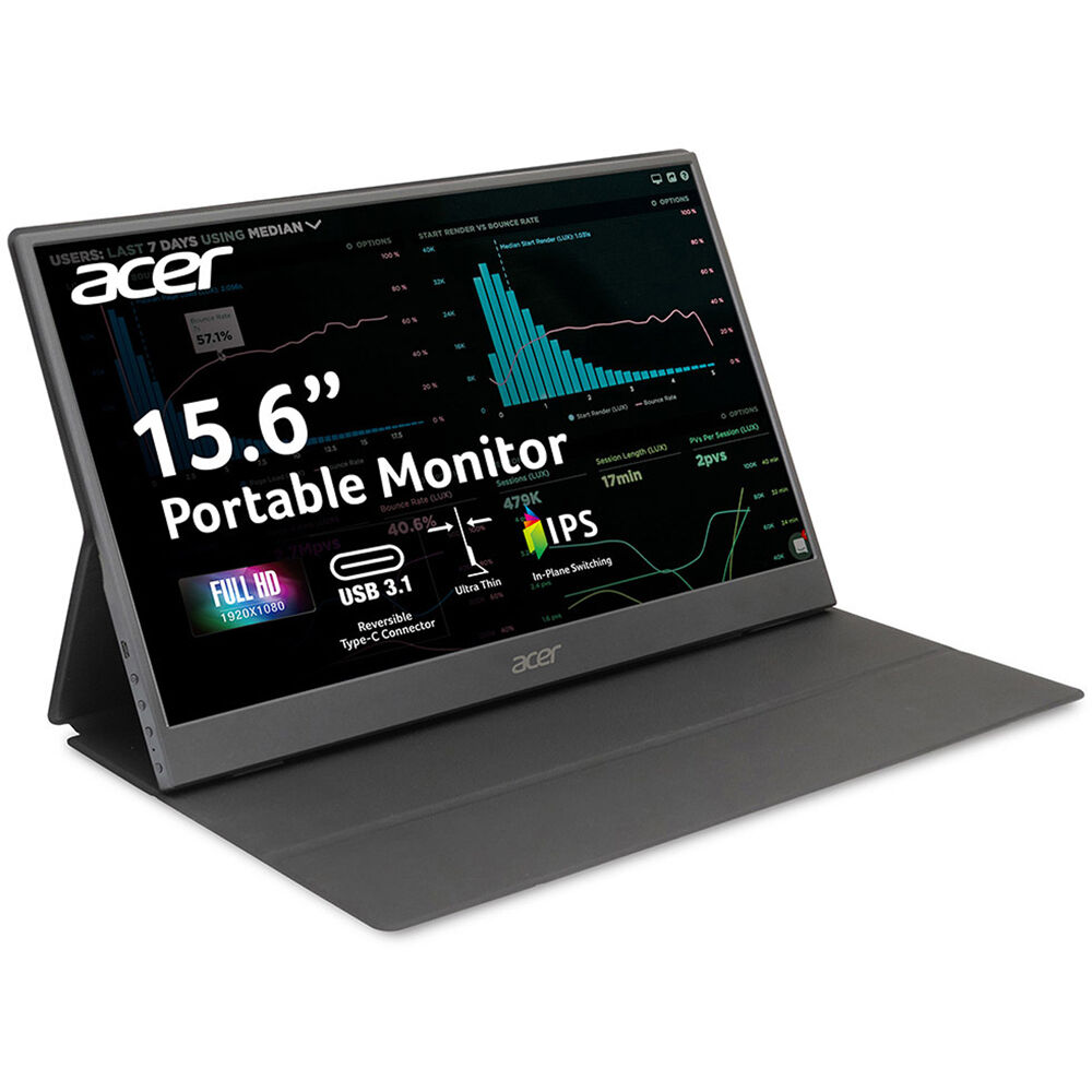 Acer PM161QB 15.6" Portable IPS Monitor UM.ZP1AA.B01 B&H Photo