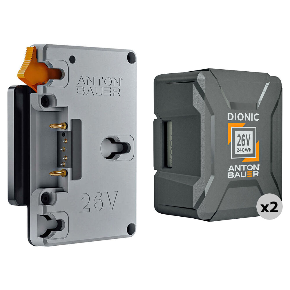 Anton/Bauer Dionic 240Wh 26V 2-Battery Kit with Gold Mount Plate