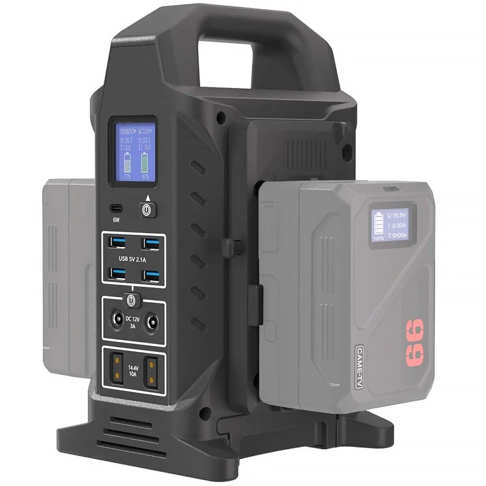 CAME-TV 3-in-1 Dual V-Mount Battery Charger, POWER-STATION-220V