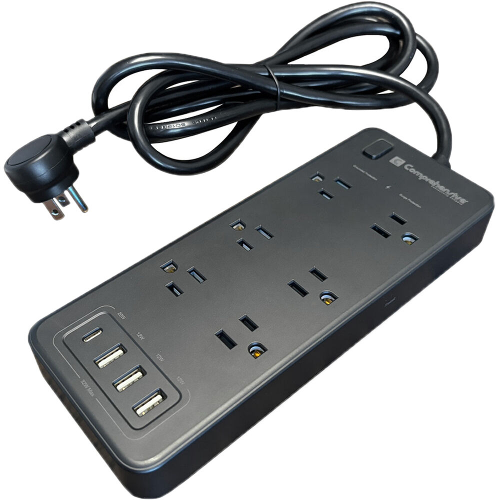 Comprehensive 6-Outlet USB Surge Protector (6') CPWR-SP6USB-6B