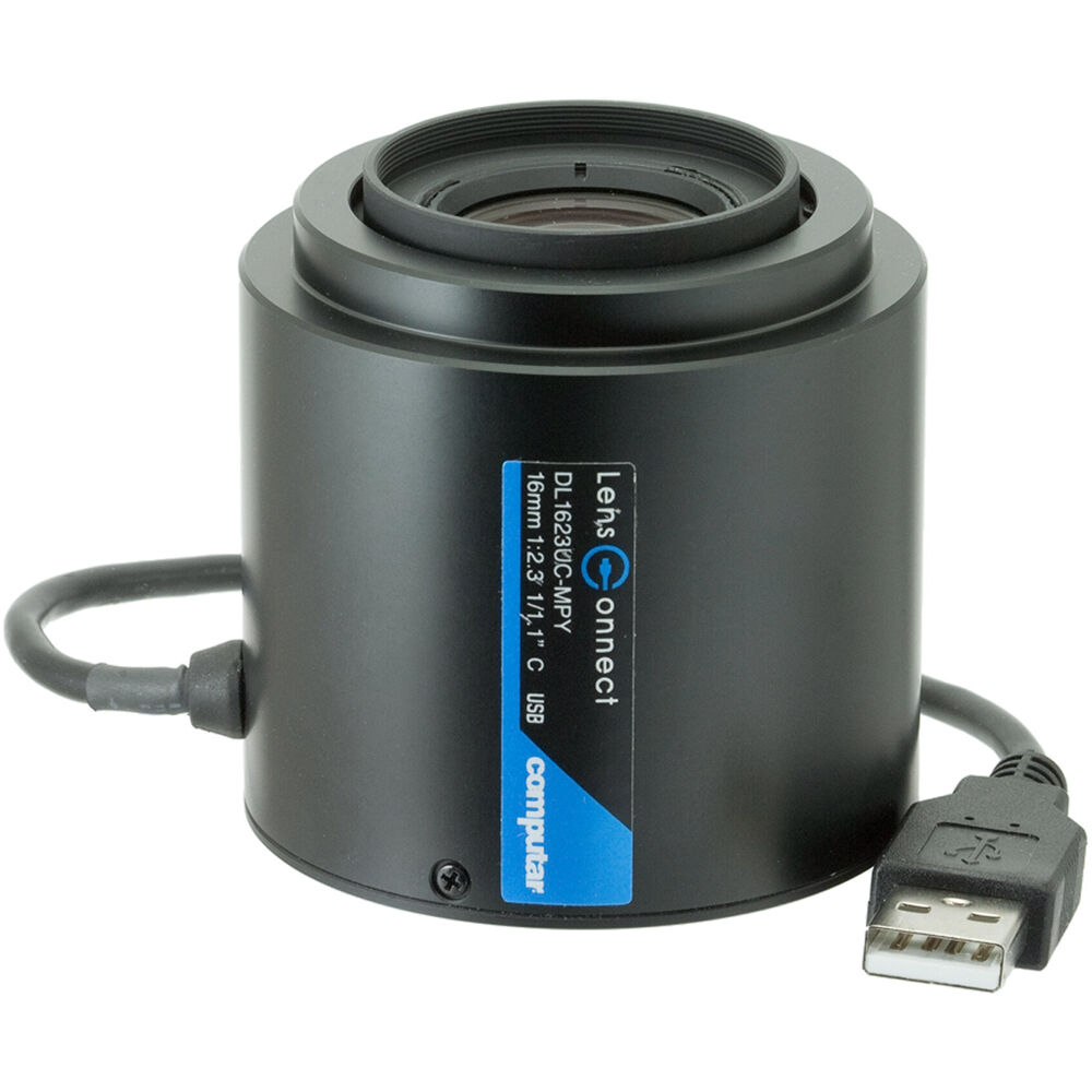 Computar LensConnect C-Mount 16mm Fixed Focal Lens DL1623UC-MPY