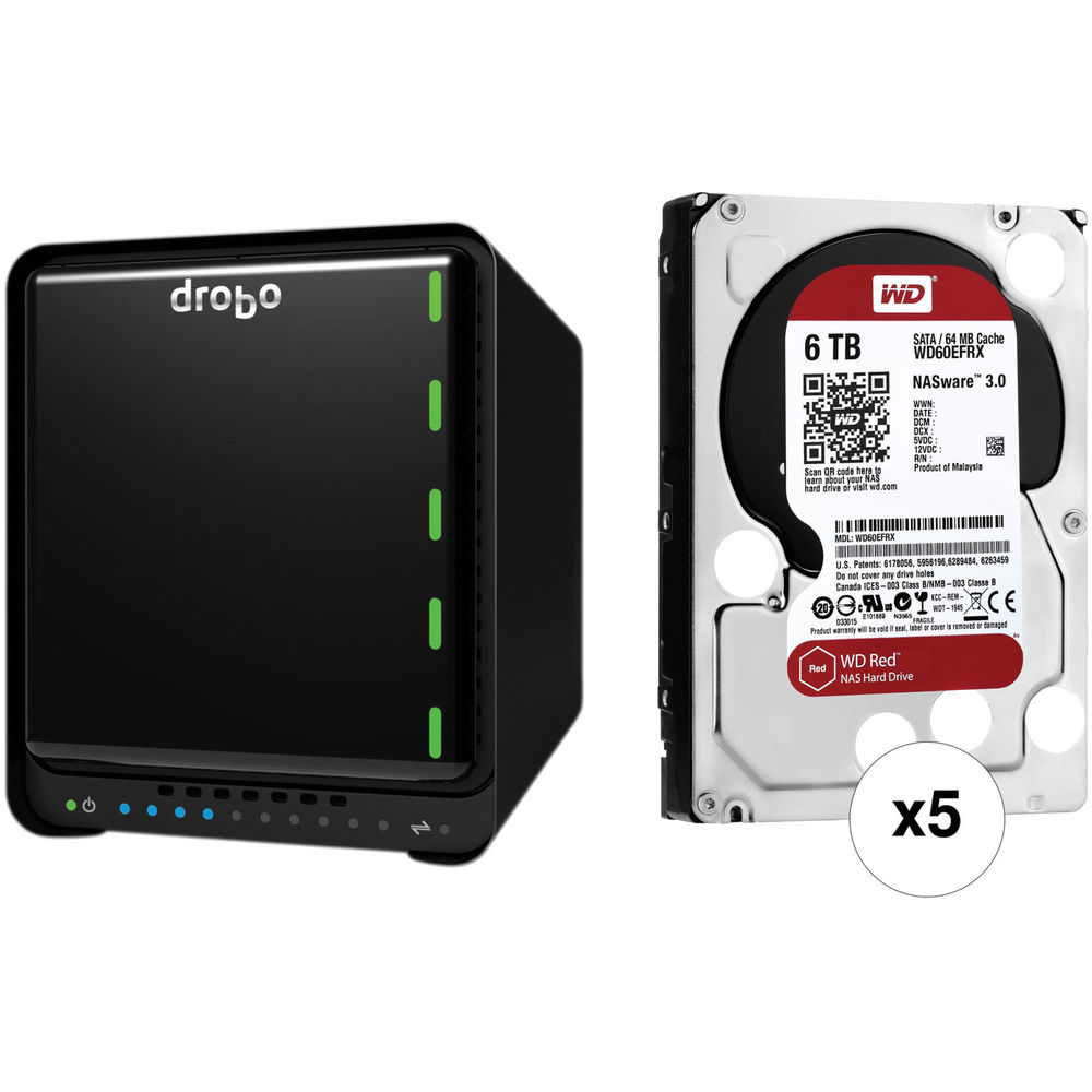 Drobo 5N 30TB 5 Bay NAS Storage Array Kit With Drives 5 X 6TB drobo-5n-30tb-5-bay-nas-storage-array-kit-with-drives-5-x-6tb