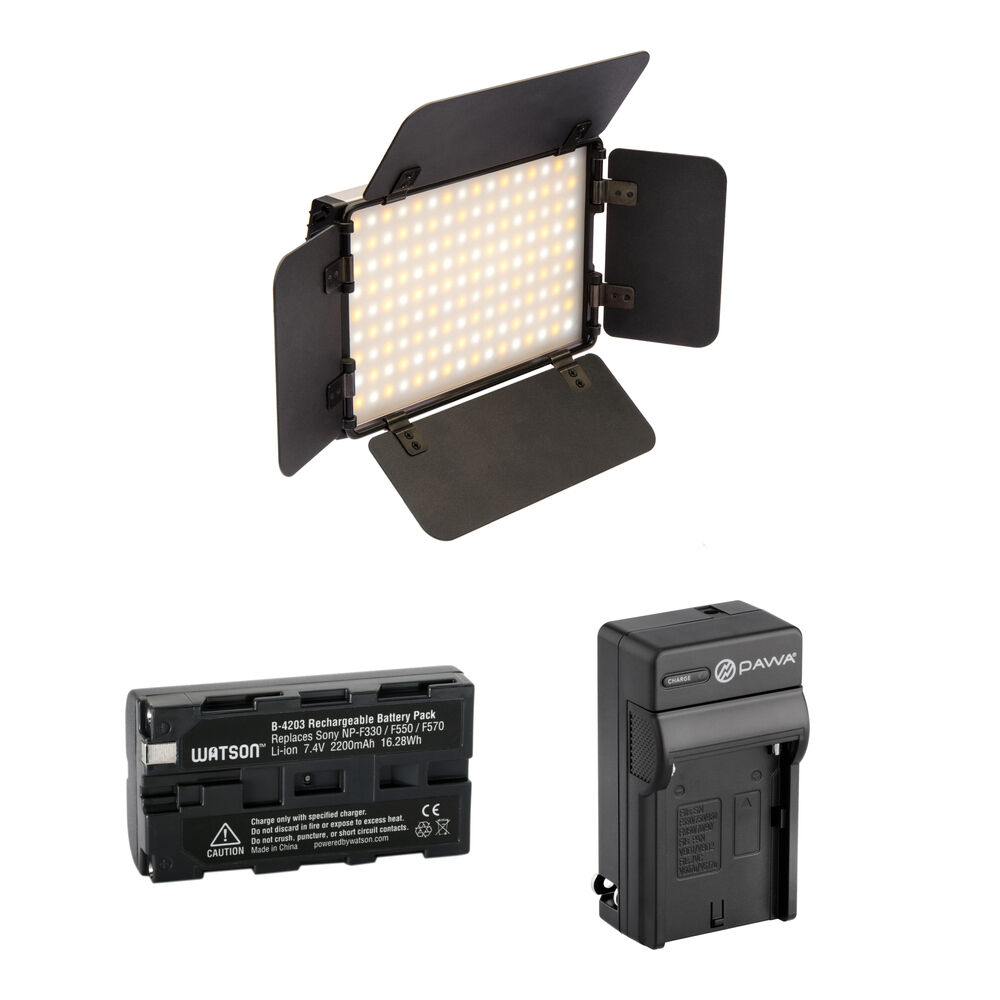 Genaray Ultra-thin Bicolor On-Camera Light Kit with Battery and