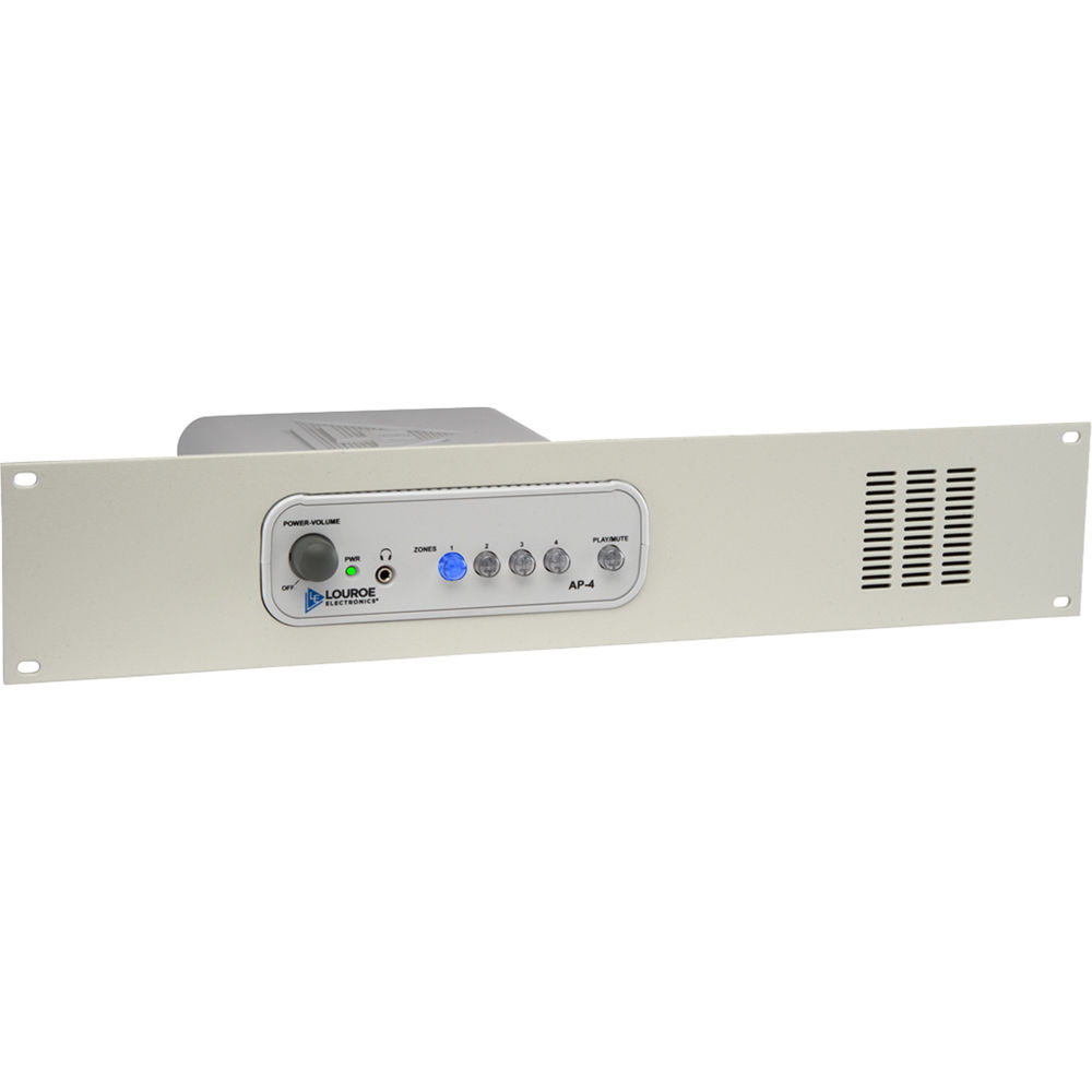 Louroe AP-4 4-Zone Audio Monitoring Base Station with Rack