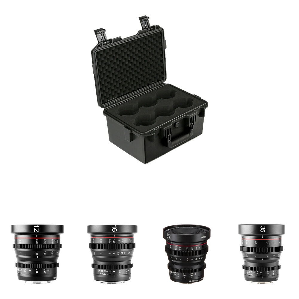 Meike 4-Lens Cinema Prime Lens Set with Hard-Shell Case (MFT