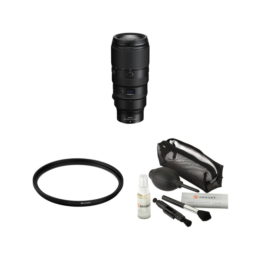 Nikon NIKKOR Z 100-400mm f/4.5-5.6 VR S Lens with Accessories