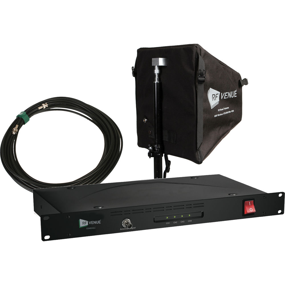 RF Venue COMBINE4 4 Channel Antenna Combiner With CP COMB4CPB