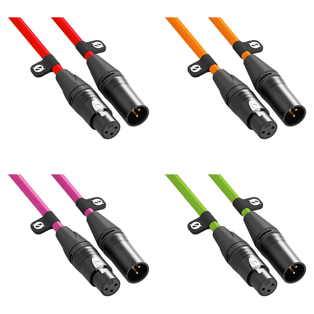 RODE XLR Male to XLR Female Cable (9.8', Red, Orange, Pink,