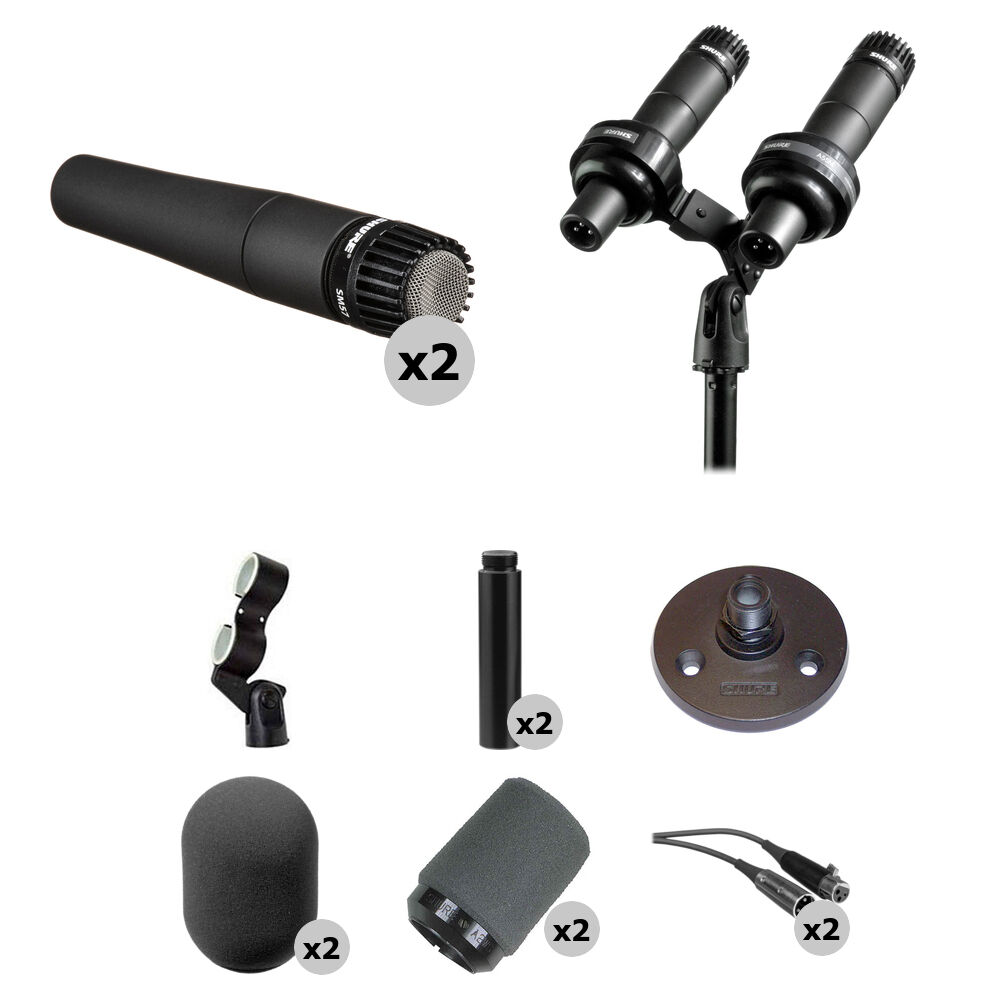 Shure Dual SM57 Microphones and Podium Mounting Kit SM57VIP B&H