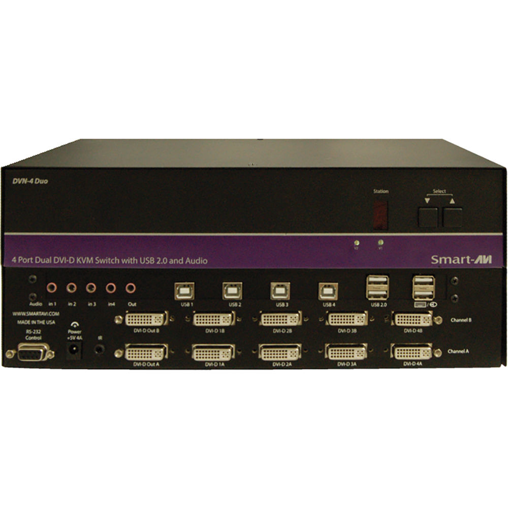 Smart-AVI DVN-4Duo 4-Port Dual Display DVI-D KVM Switch