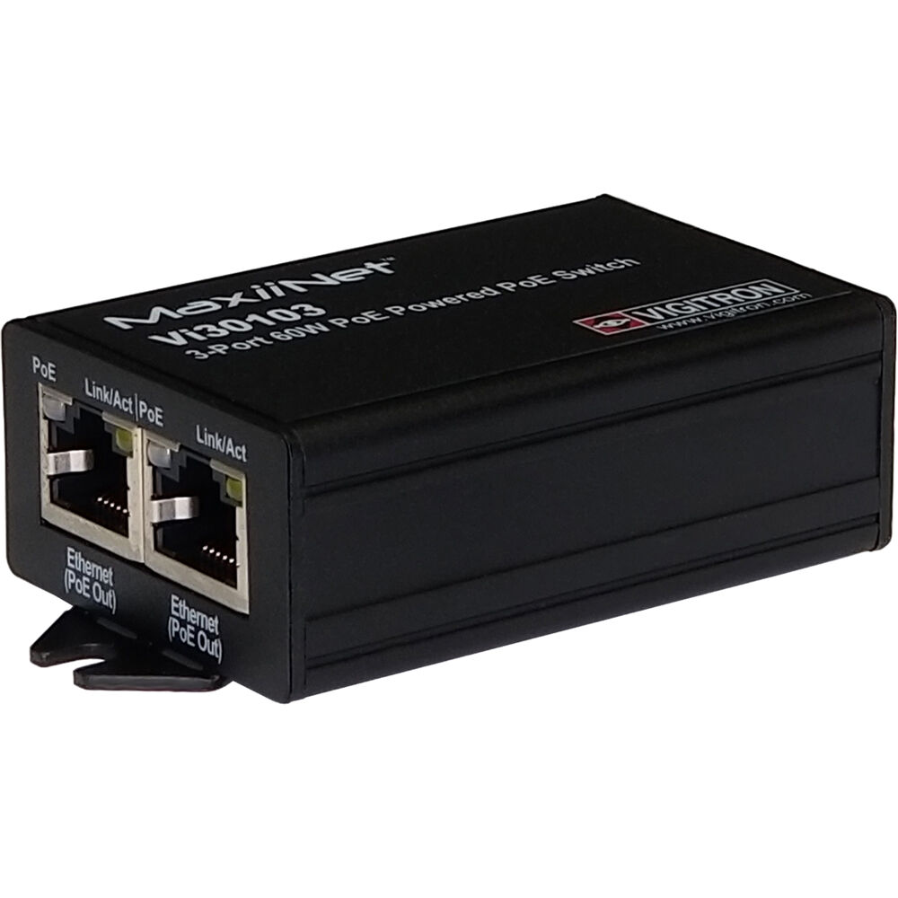 Vigitron MaxiiNet Vi30103 3-Port 60W Layer 2 PoE Switch VI30103