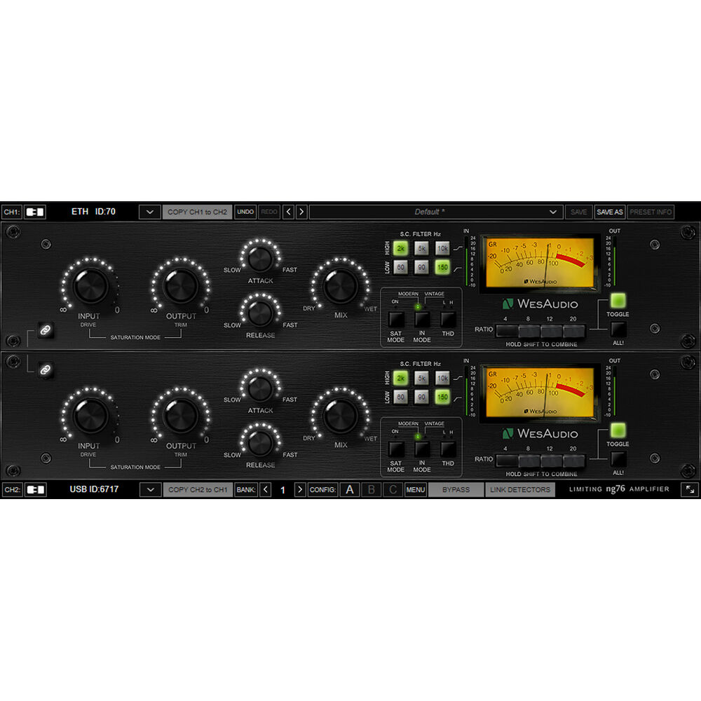 WesAudio ng76 Pair Analog 1176-Style Compressor NG76 PAIR B&H