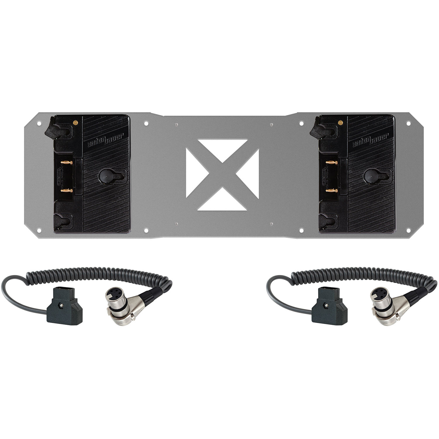 SHAPE 2 x Gold Mount Plates & D-Tap Cables for Atomos 2GMSB