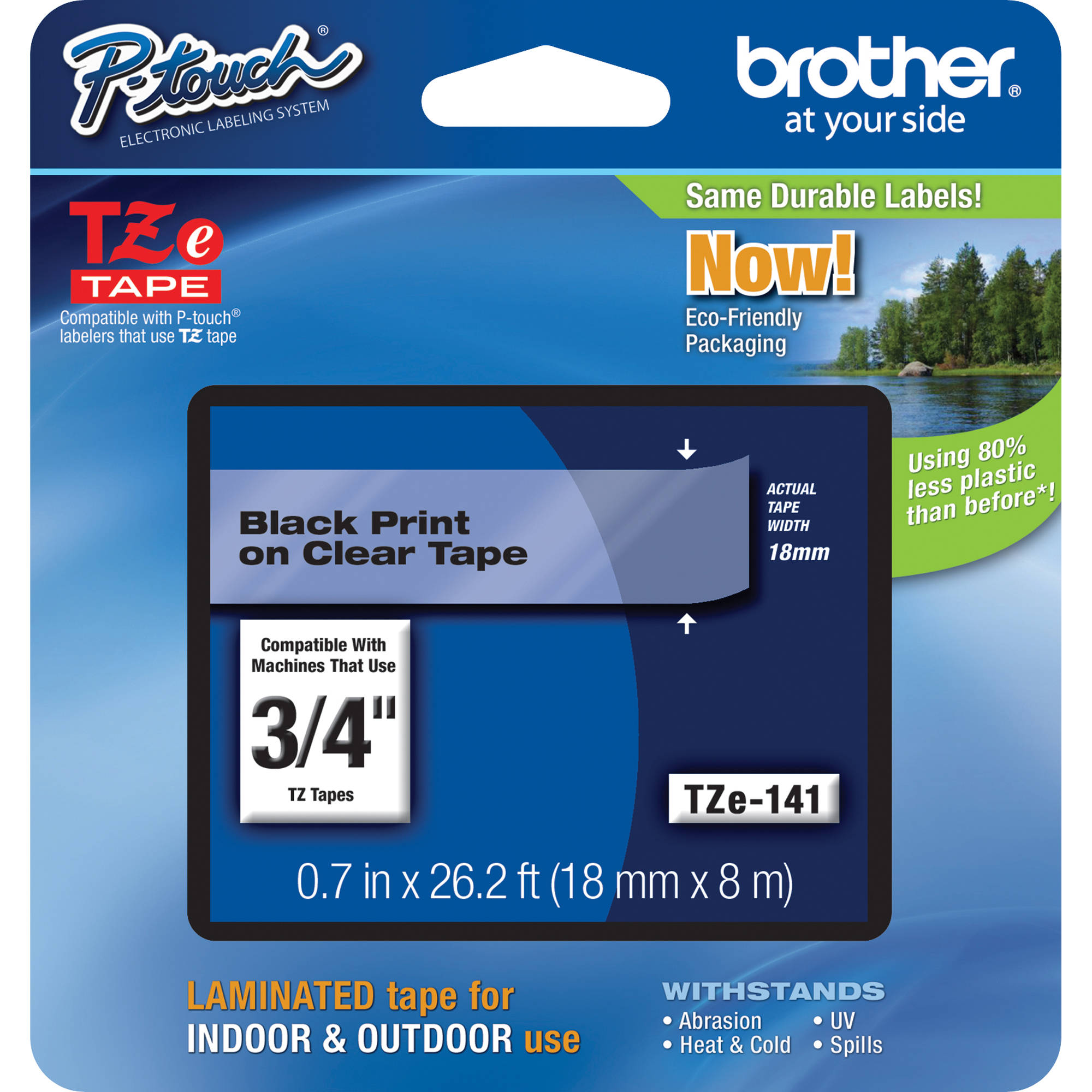Brother TZe141 Laminated Tape for P-Touch Labelers TZE-141 B&H