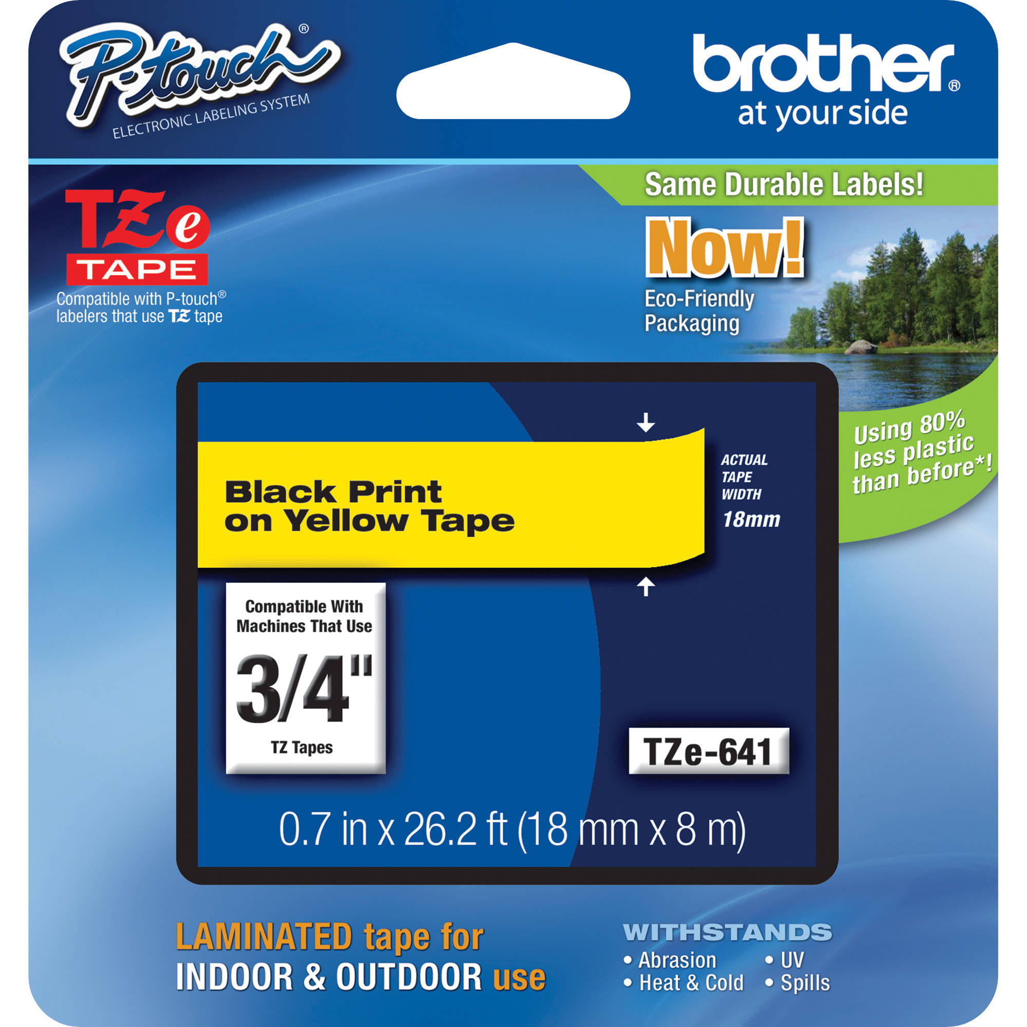 Brother TZe641 Laminated Tape for P-Touch Labelers TZE-641 B&H