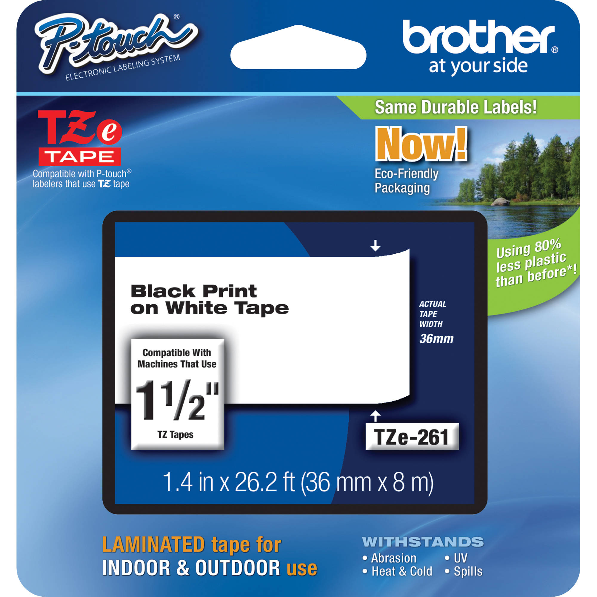 Brother TZe261 Laminated Tape for P-Touch Labelers TZE-261 B&H